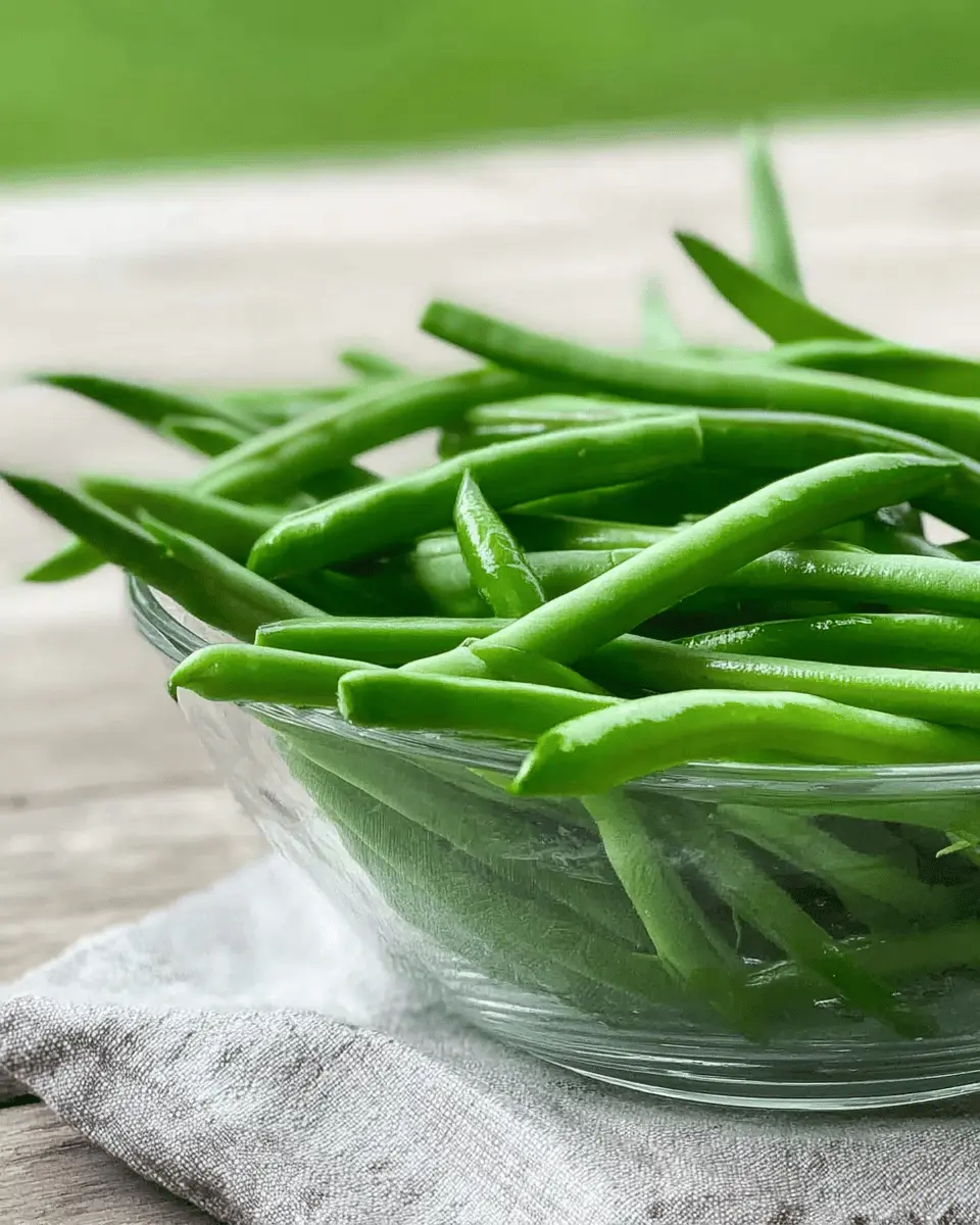 simple blanched green beans