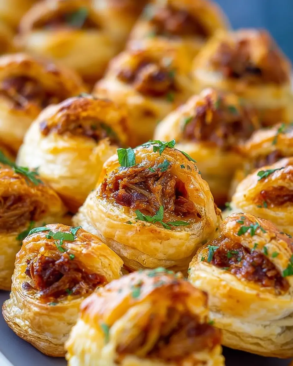 pulled pork pastry puffs